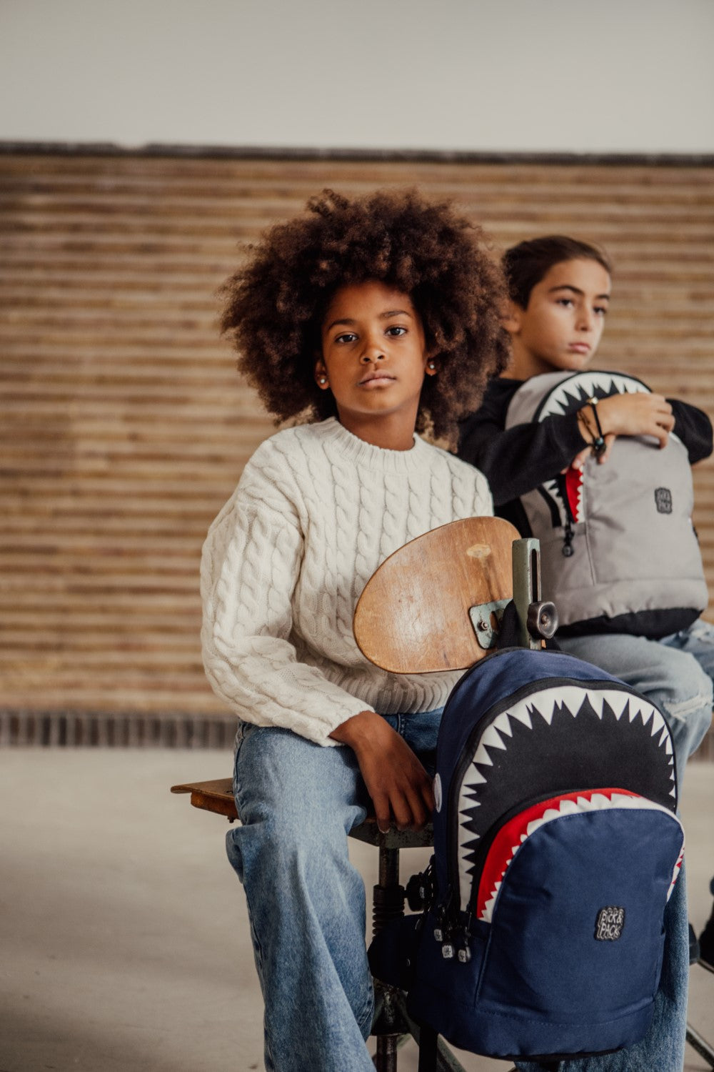 Shark Shape Backpack M Navy – pickpackbags.com