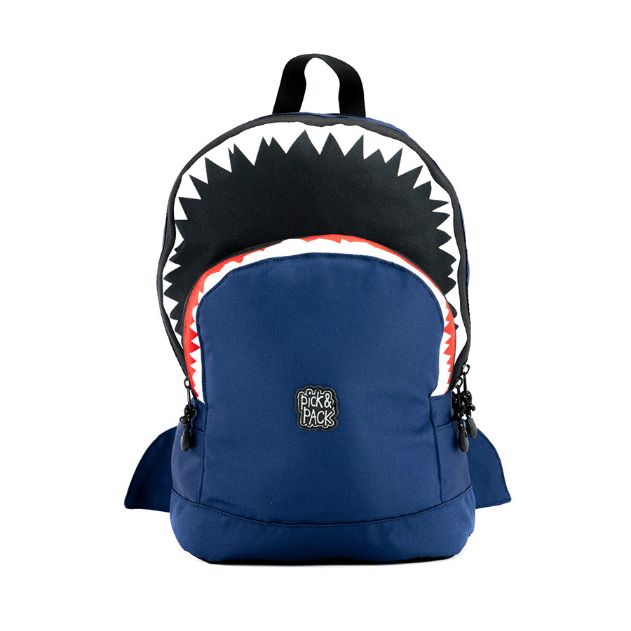 Shark Shape Backpack M Navy – pickpackbags.com